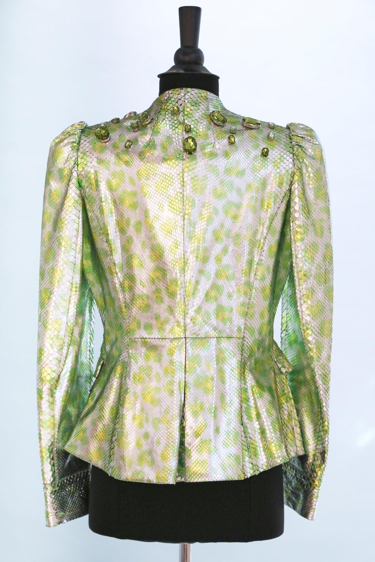 Green and silver python jacket Shiro For Sale at 1stDibs