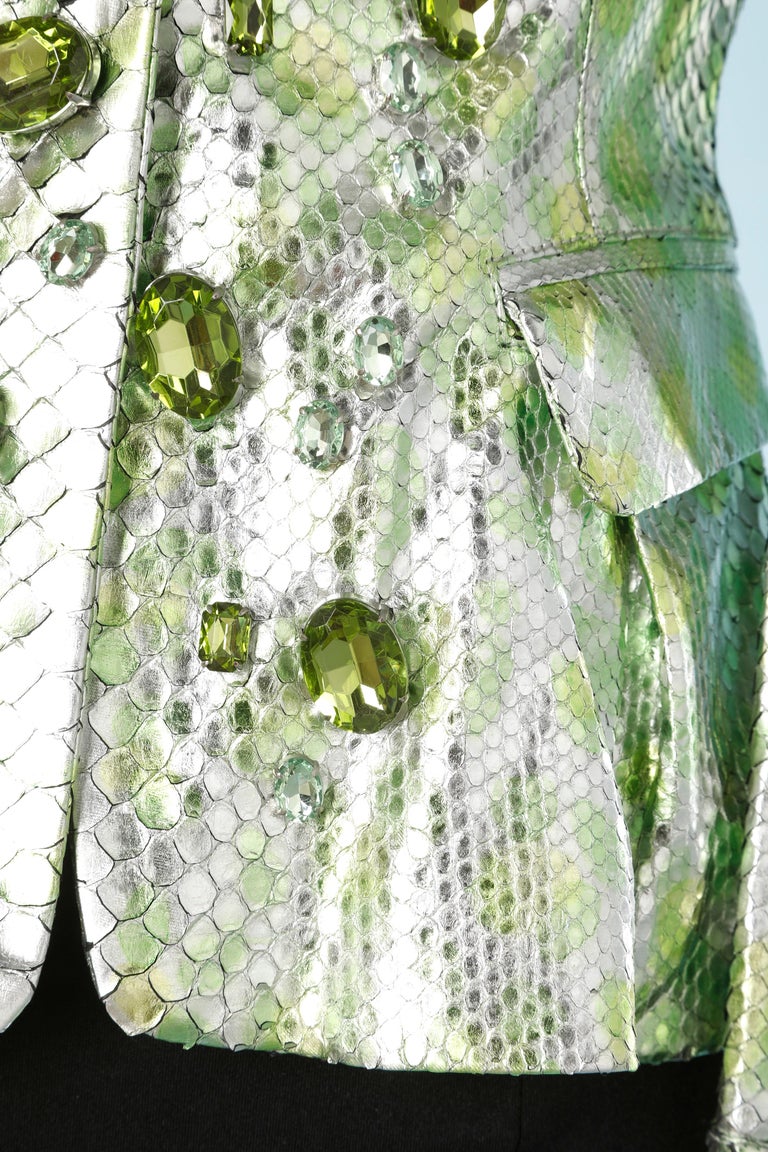 Green and silver python jacket Shiro For Sale at 1stDibs
