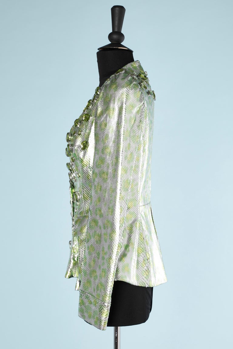 Green and silver python jacket Shiro For Sale at 1stDibs