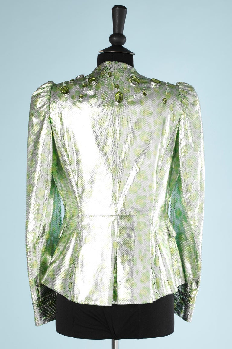 Green and silver python jacket Shiro For Sale at 1stDibs