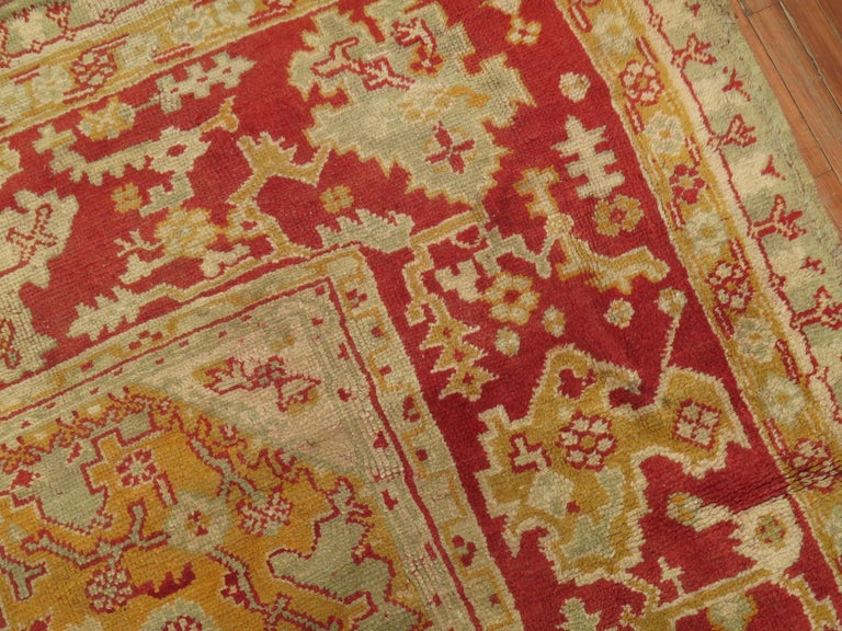 Green Antique Oushak Rug For Sale at 1stDibs