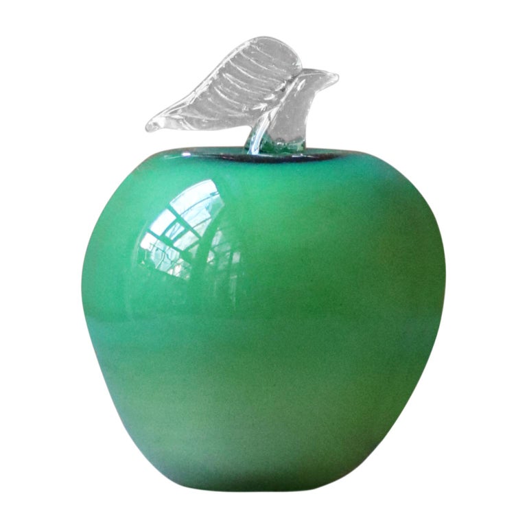 Green Apple Blown Glass Decorative Object For Sale at 1stDibs