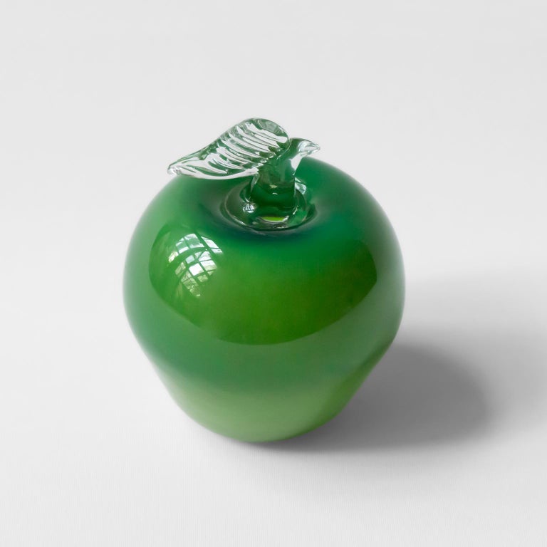 Green Apple Blown Glass Decorative Object For Sale at 1stDibs