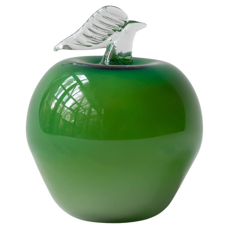 Green Apple Blown Glass Decorative Object For Sale at 1stDibs