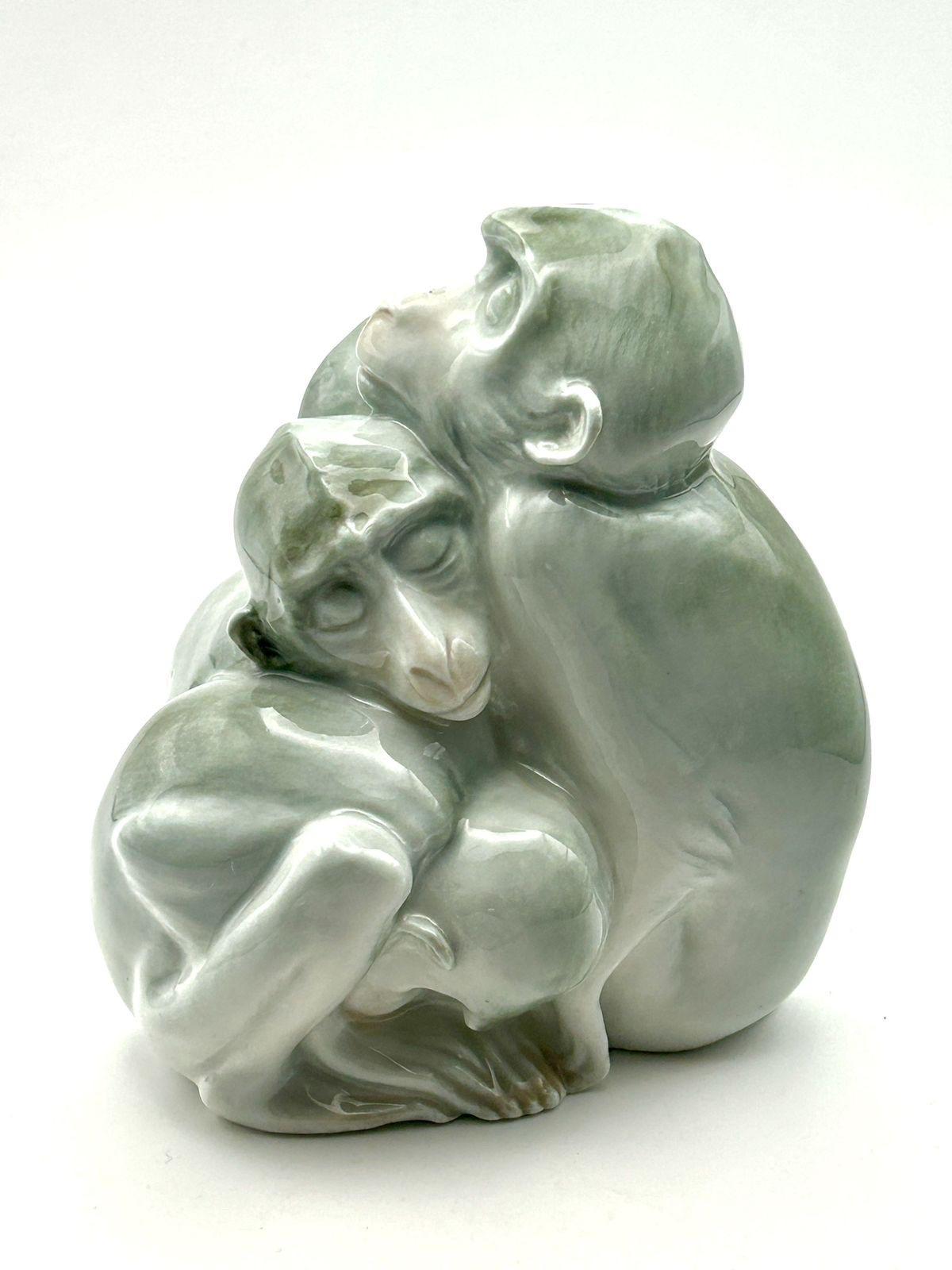 Green Bing and Grøndahl “Monkeys” Figurine No. 1581, Ingeborg Plockross ...
