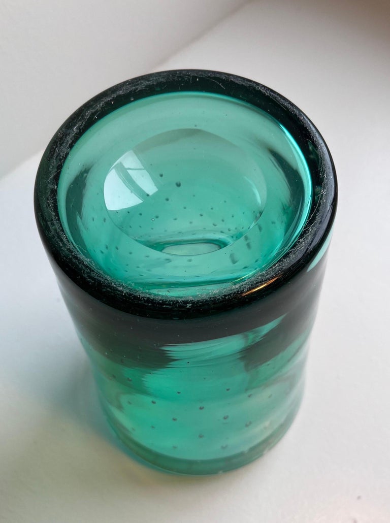 Green Blenko Vase with Air Bubbles, 1950s For Sale at 1stDibs