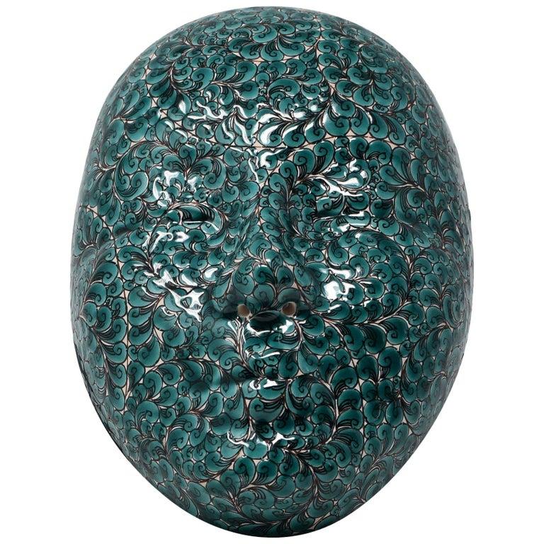 Green Blue Porcelain Mask by Japanese Master Artist For Sale at 1stDibs ...
