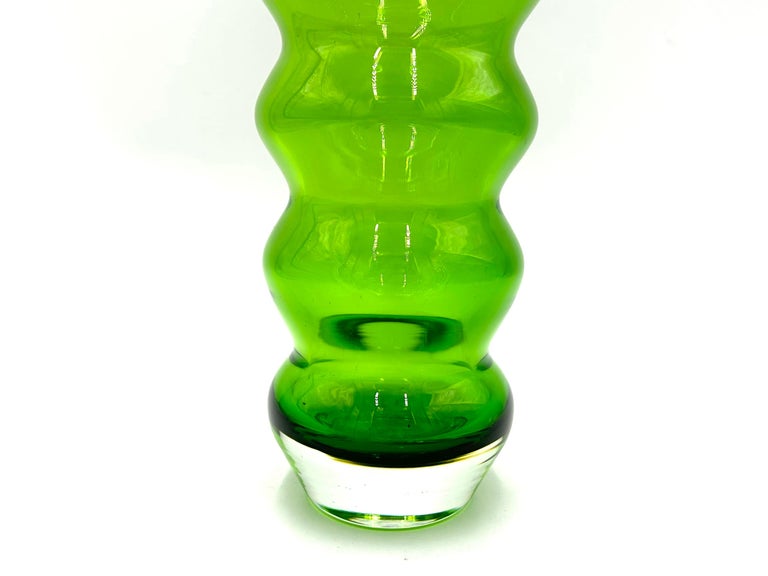 Green Bubble Vase, Makora Krosno, Poland, 1990s For Sale at 1stDibs
