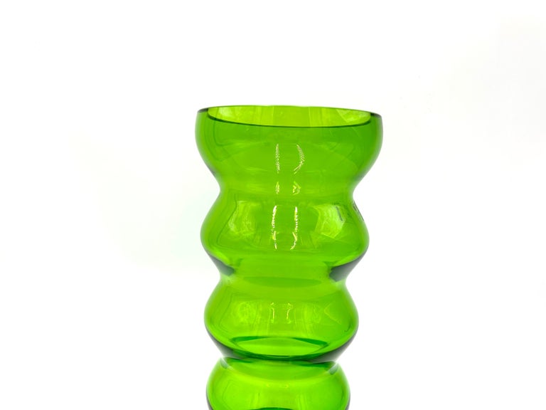 Green Bubble Vase, Makora Krosno, Poland, 1990s For Sale at 1stDibs
