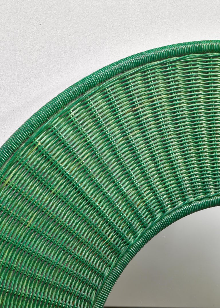 Green Cane Wall Mirror For Sale at 1stDibs