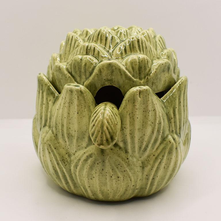 Green Ceramic Artichoke Sugar Bowl with Spoon For Sale at 1stDibs ...