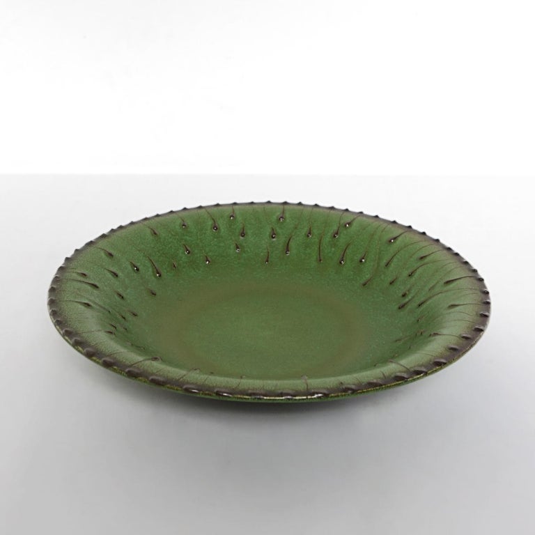 Green Ceramic Early 20th Century Wall Plate Attributed to Alka For Sale ...
