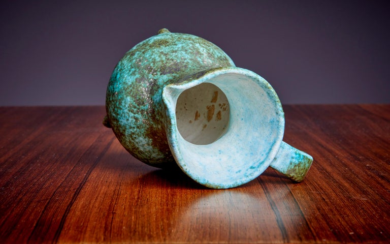 Green Ceramic Vase by Portier, France, 1950s For Sale at 1stDibs