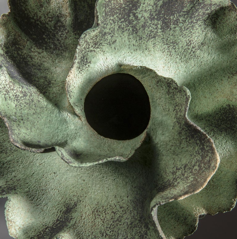 Green Ceramic Vase by Sandra Davolio For Sale at 1stDibs