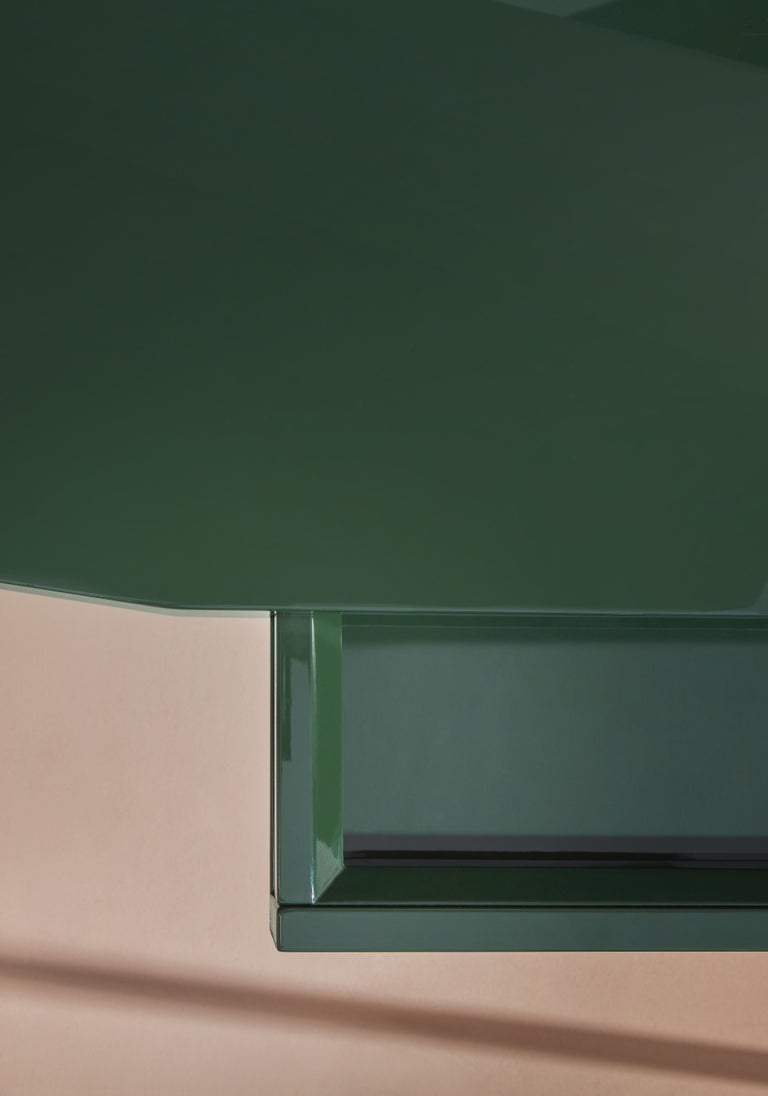 Green Desk, desk and mirror in glossy lacquered green MDF, Kiki Van ...