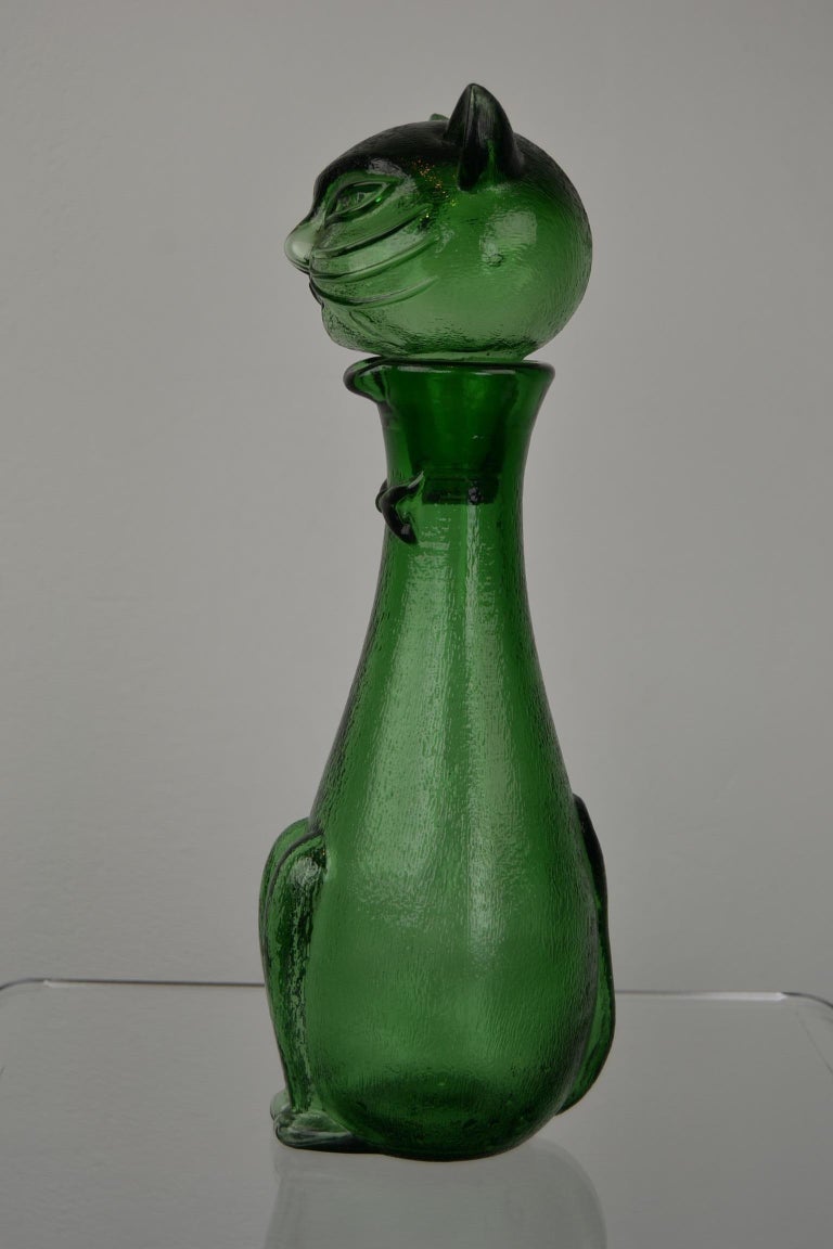 Green Empoli Cat Decanter, 1960s, Italy at 1stDibs | vintage cat ...