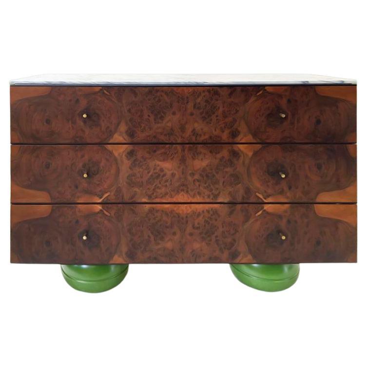 Chest of Drawers Oak Cushion Moulding Panelled Bun Feet Drop Handles ...