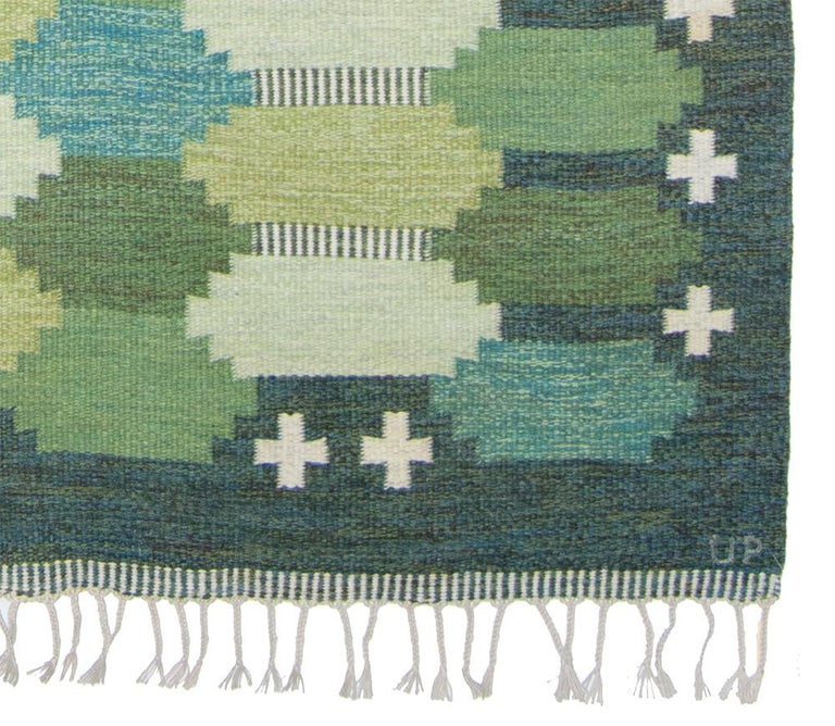 Vintage Flat-weave wool rug by Swedish textile designer Ulla Parkdal ...
