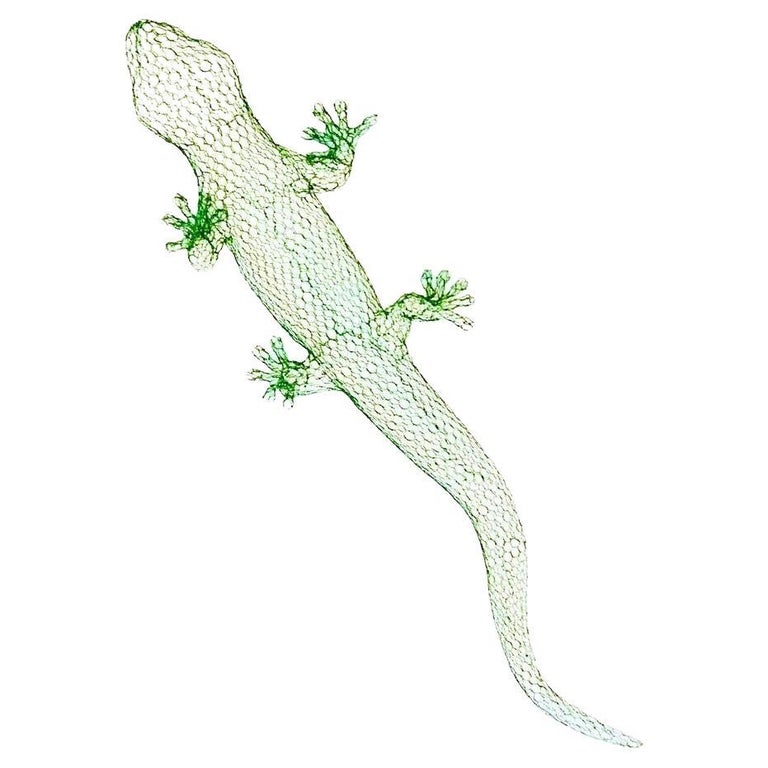 'Green Gecko' Wire Sculpture For Sale at 1stDibs