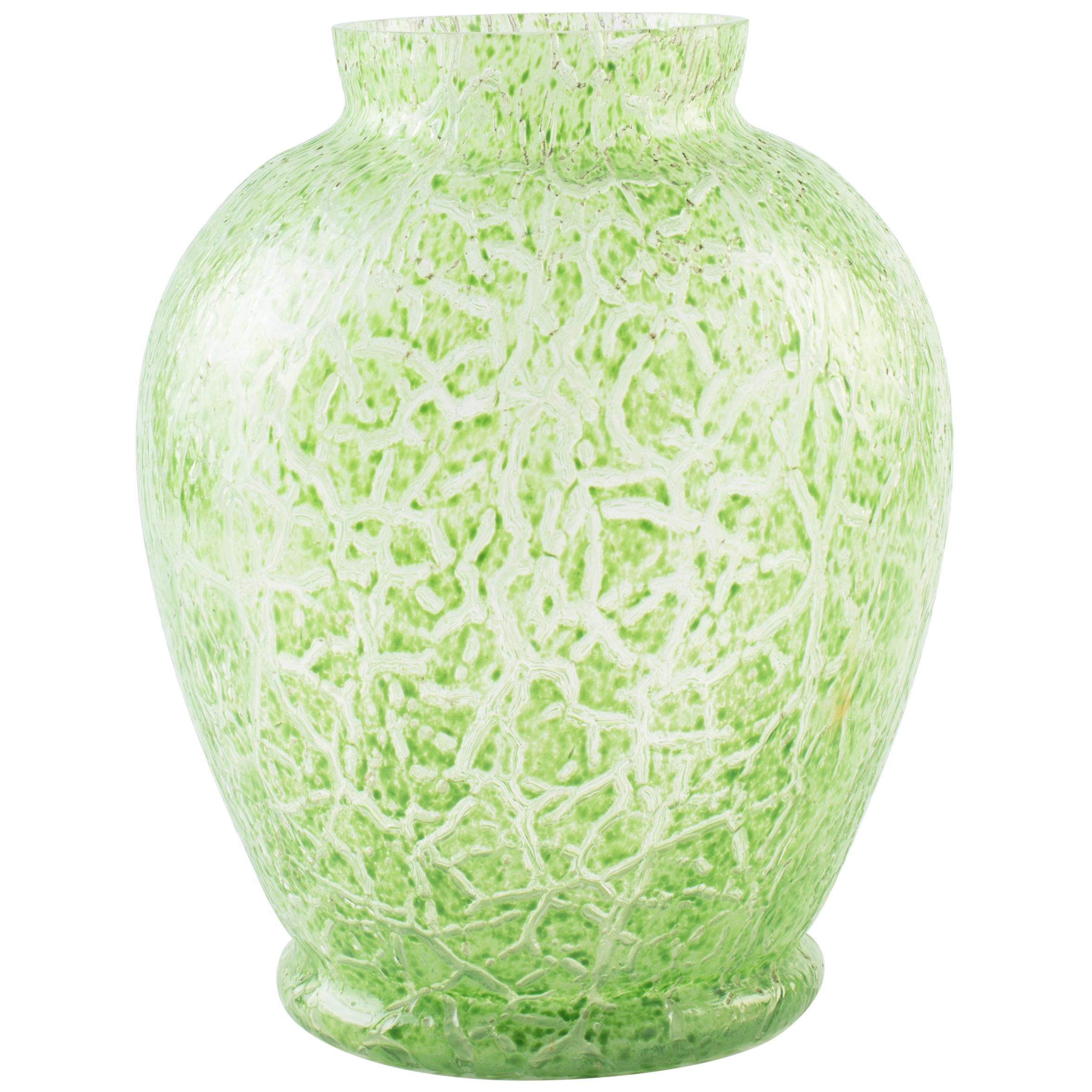 Green Glass Amphora Vase, Northern Europe, 1970s at 1stDibs