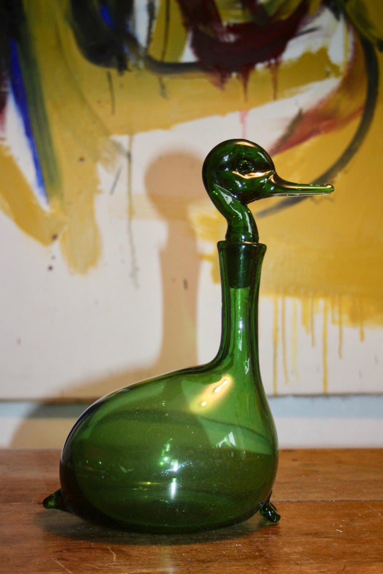 Green Glass Pitcher For Sale at 1stDibs