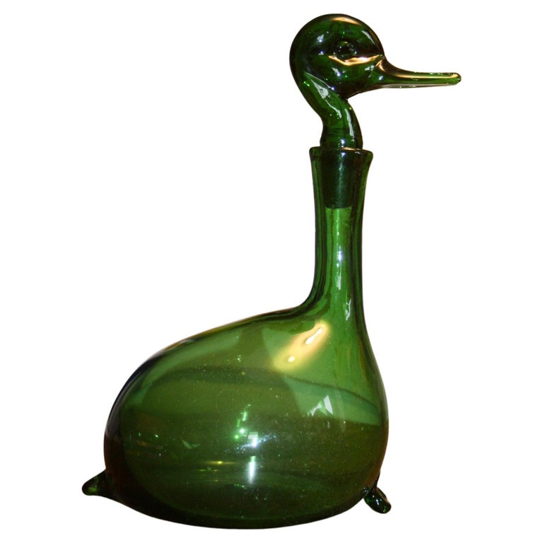 Green Glass Pitcher For Sale at 1stDibs