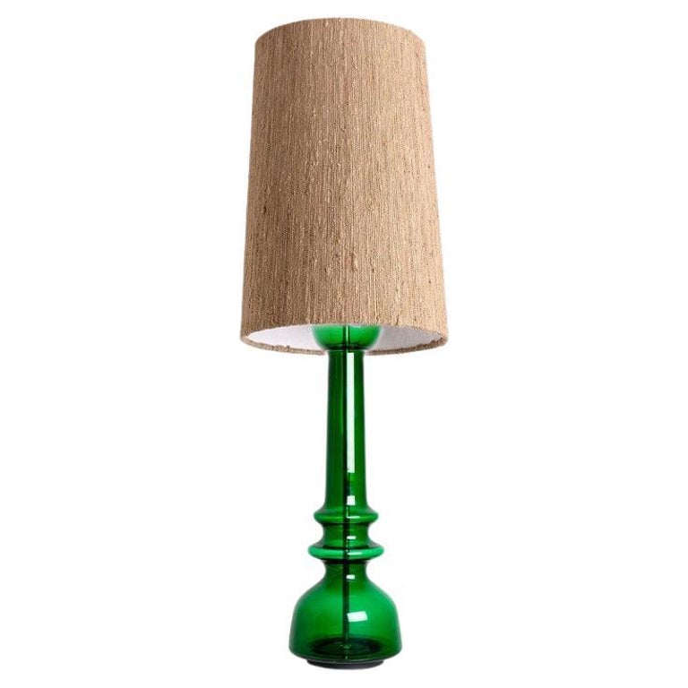Green Glass Table Lamp with Handmade Shade by Doria Leuchten Germany ...