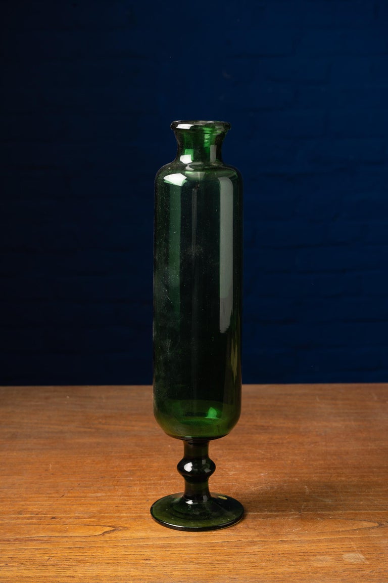 Green Glass Vase For Sale at 1stDibs