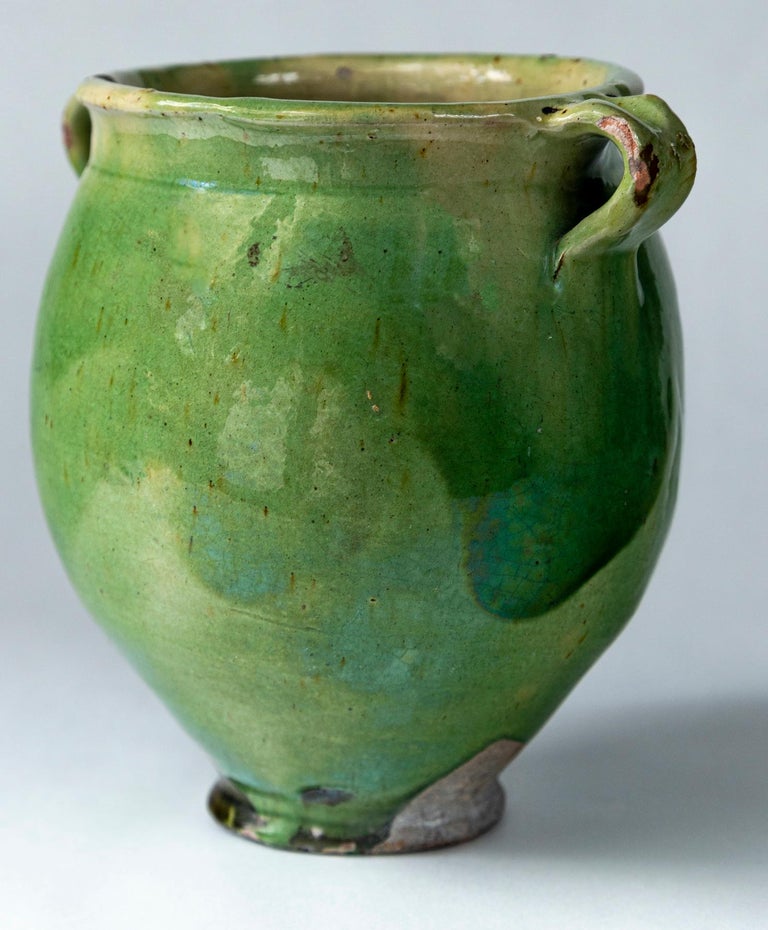 Green Glazed Pottery Storage Jar, France, Early 20th Century For Sale ...