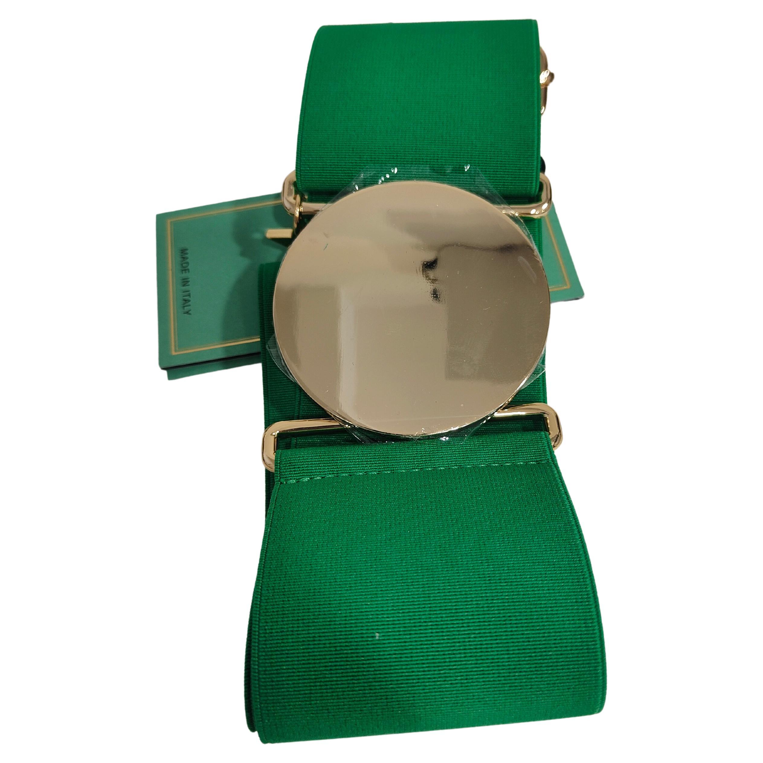 Green Gold hardware elastic belt NWOT For Sale at 1stDibs