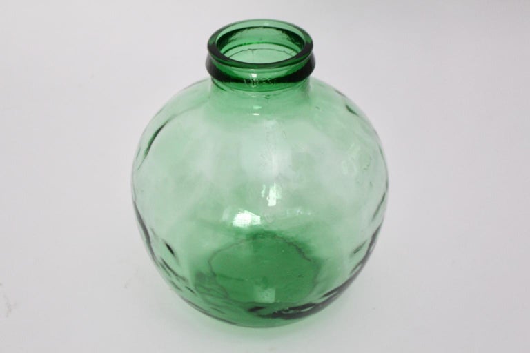 Green Handblown Vintage Glass Bottle Demijohn by Viresa, 1970s at ...