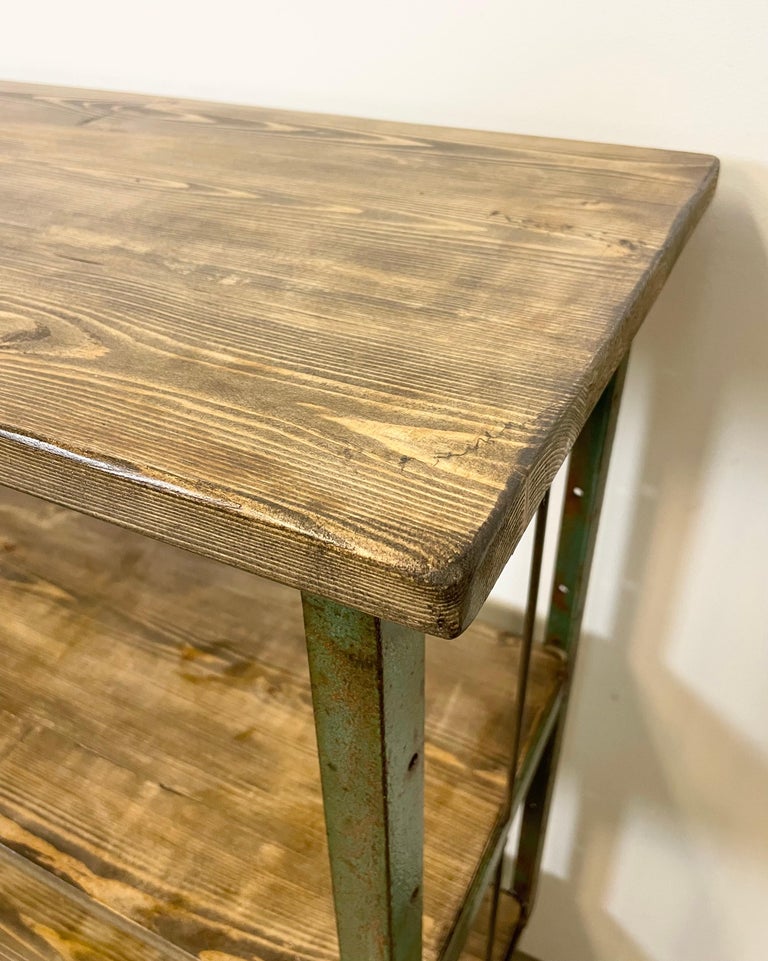 Green Industrial Shelf with Wheels, 1960s at 1stDibs