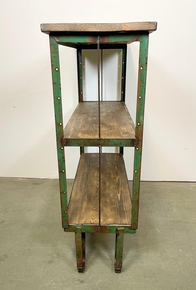 Green Industrial Shelf with Wheels, 1960s at 1stDibs