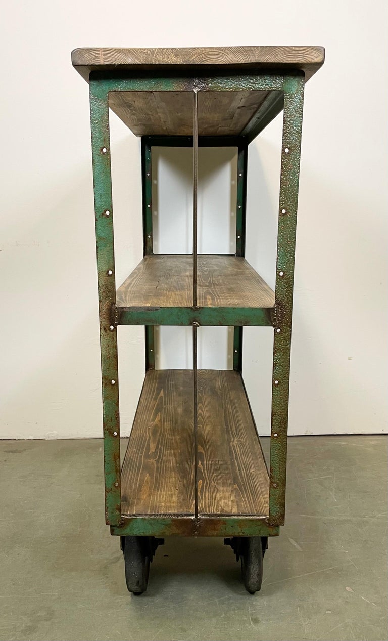 Green Industrial Shelf with Wheels, 1960s at 1stDibs