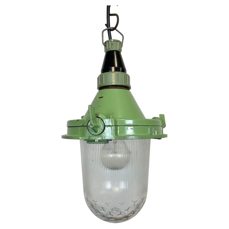 Green Industrial Soviet Pendant Lamp, 1960s at 1stDibs