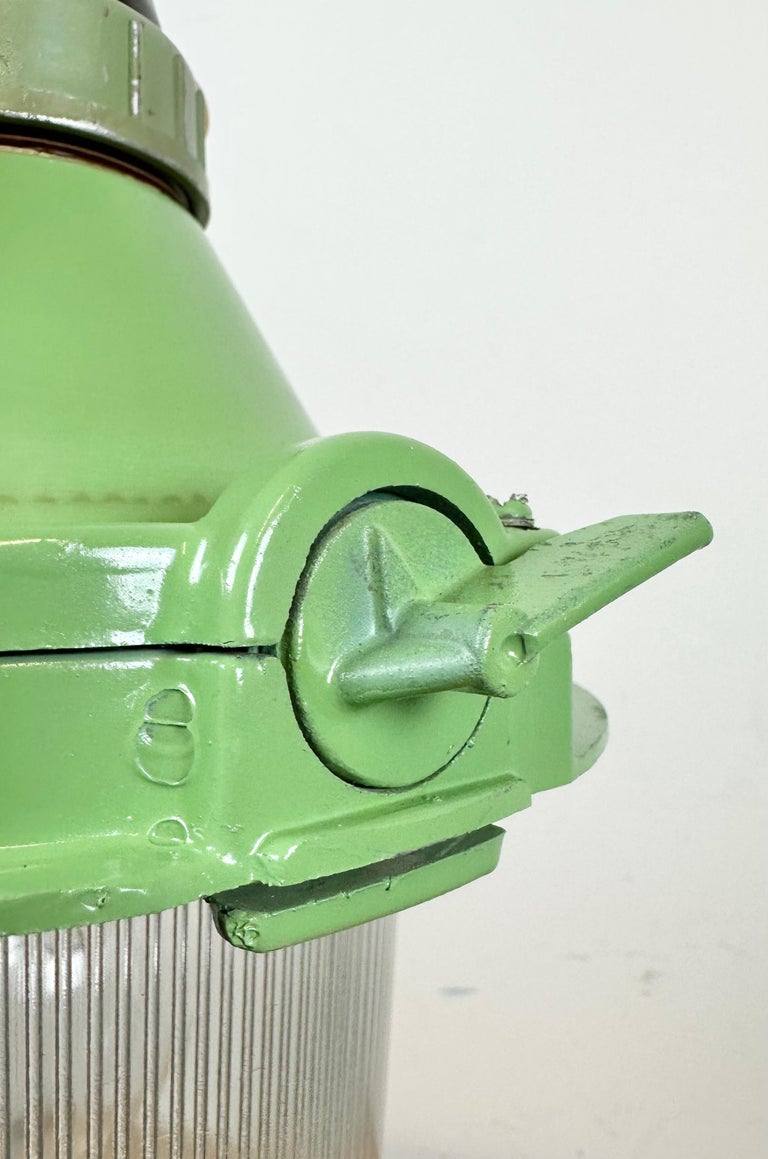 Green Industrial Soviet Pendant Light, 1960s For Sale at 1stDibs
