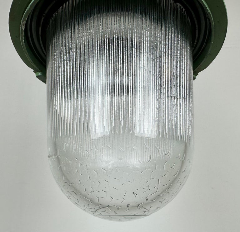 Green Industrial Soviet Pendant Light, 1960s For Sale at 1stDibs