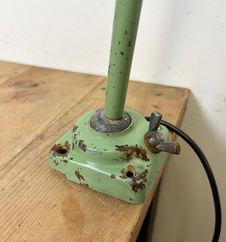 Green Industrial Workshop Table Lamp, 1960s For Sale at 1stDibs