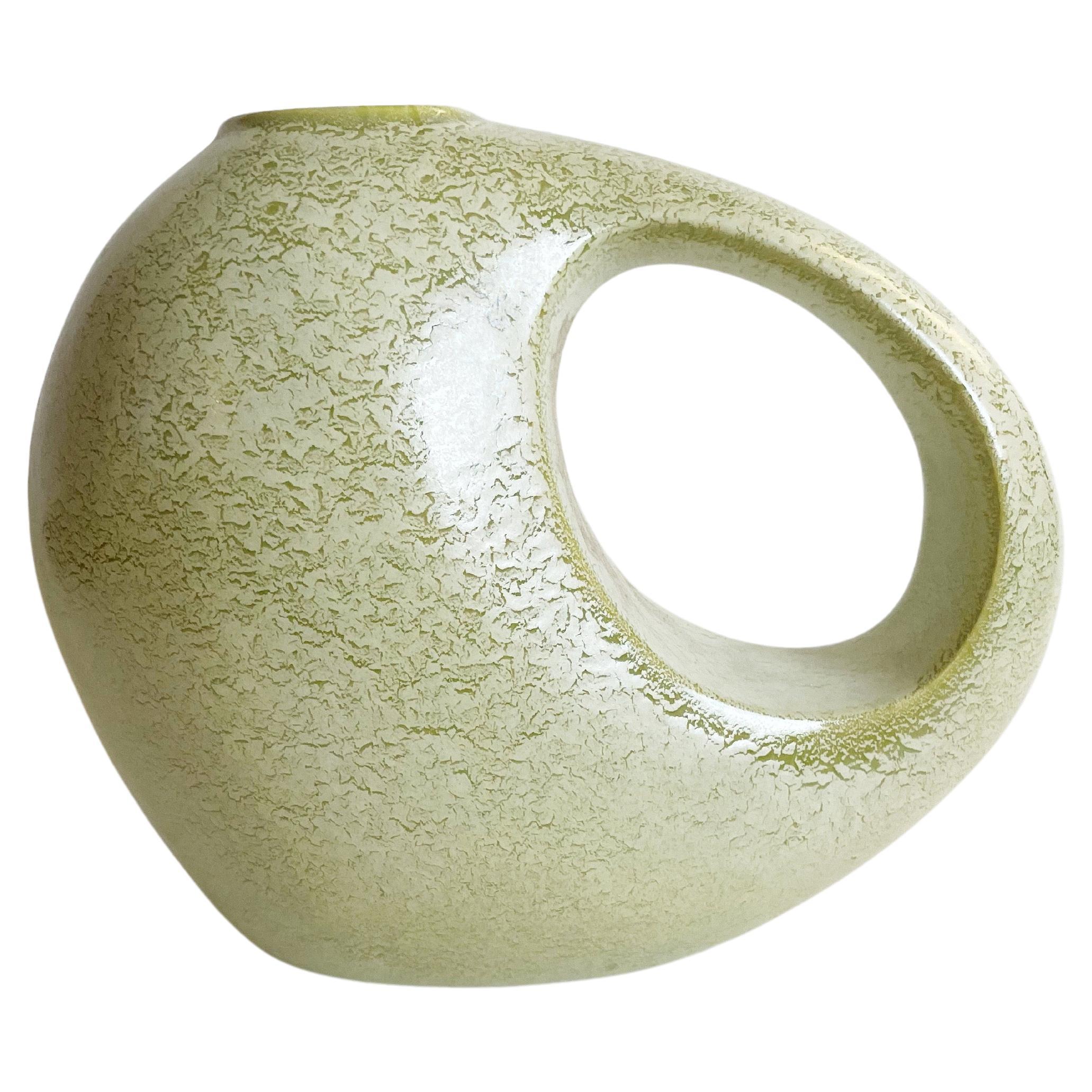 Green Italian Ceramic Bertoncello Vase For Sale at 1stDibs