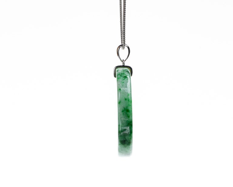 Green Jadeite Jade Coin Pendant, Certified Untreated For Sale at ...