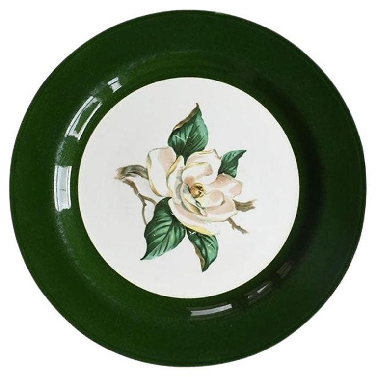 Green Magnolia Dinner Plate in Jaderose Pattern by Lifetime China Co ...