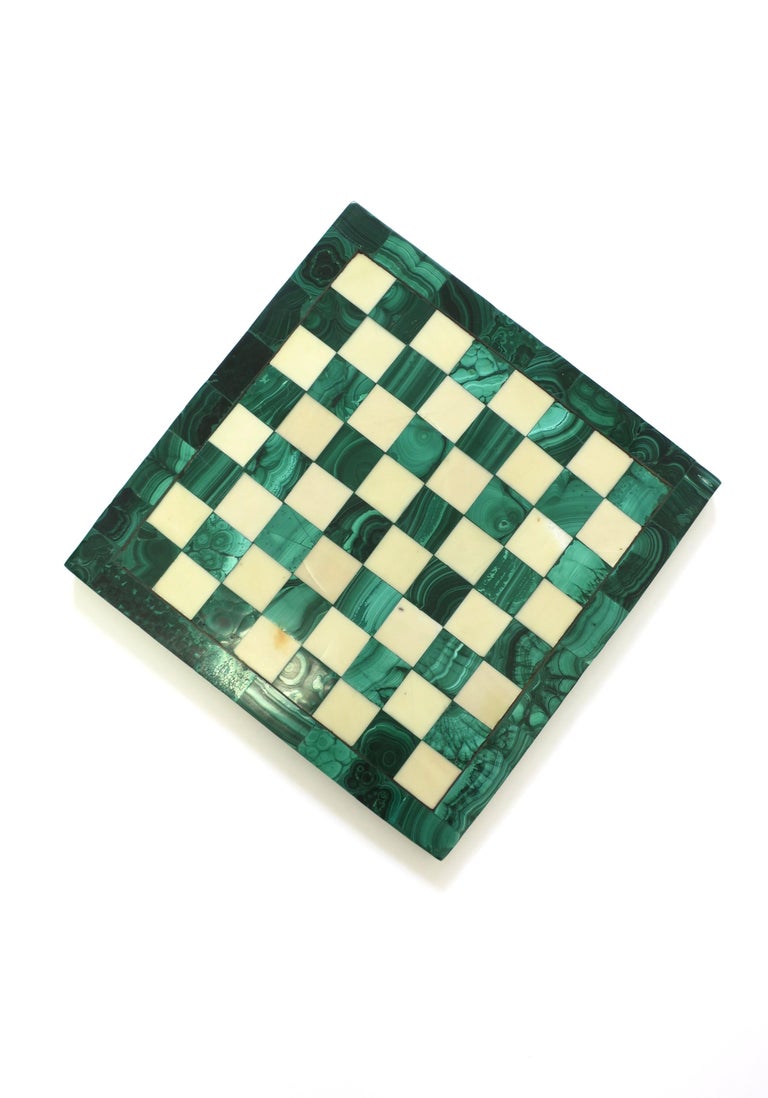 Green Malachite and Marble Chess Board For Sale at 1stDibs