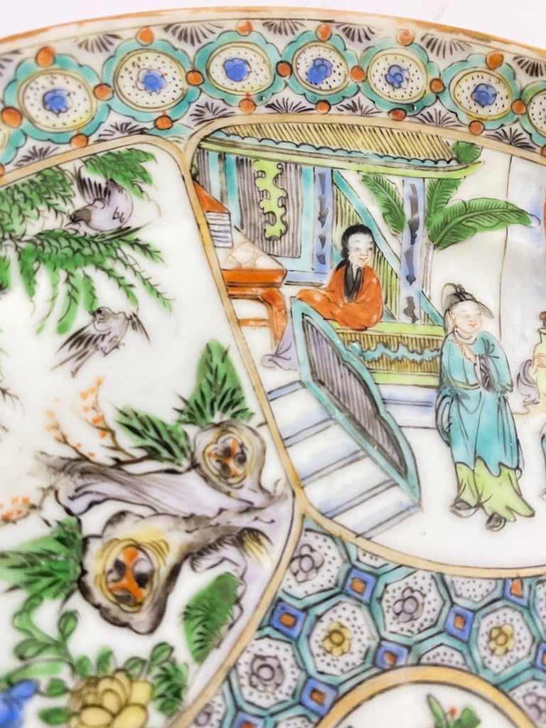 Green Mandarin Plate in Porcelain, China, circa 1850, 19th Century For ...