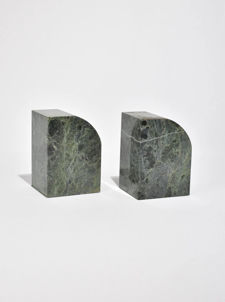 Green Marble Bookends at 1stDibs