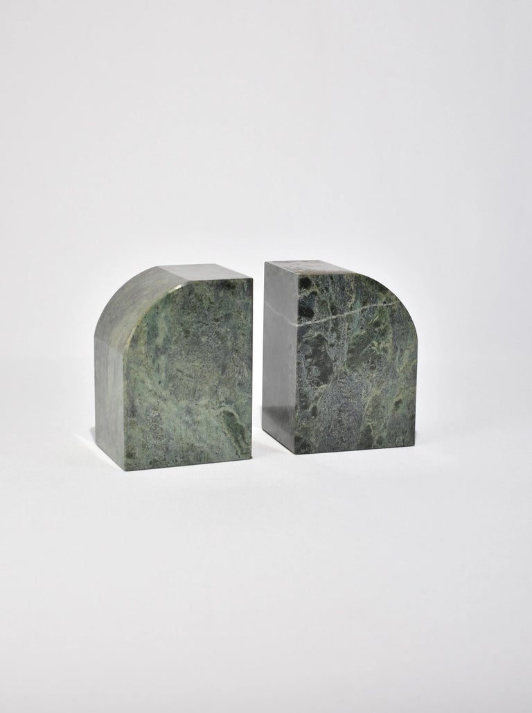 Green Marble Bookends at 1stDibs