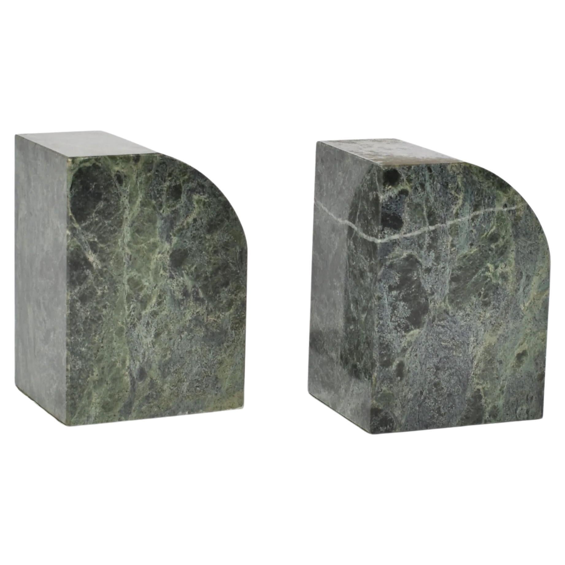 Green Marble Bookends at 1stDibs