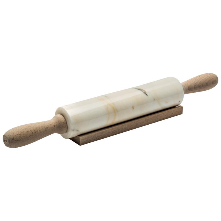 Handmade Green Guatemala Marble Rolling Pin with Wooden Handles For ...