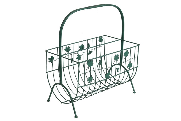 Green Metal Magazine Rack For Sale at 1stDibs