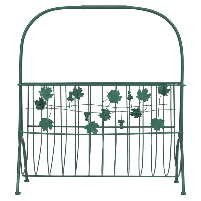 Green Metal Magazine Rack For Sale at 1stDibs