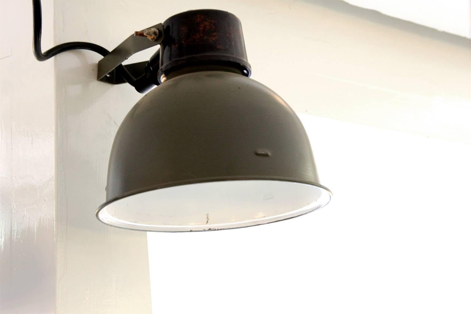 Green Metal Vintage Industrial Bakelite Top Wall Lights Spots Scones at ...